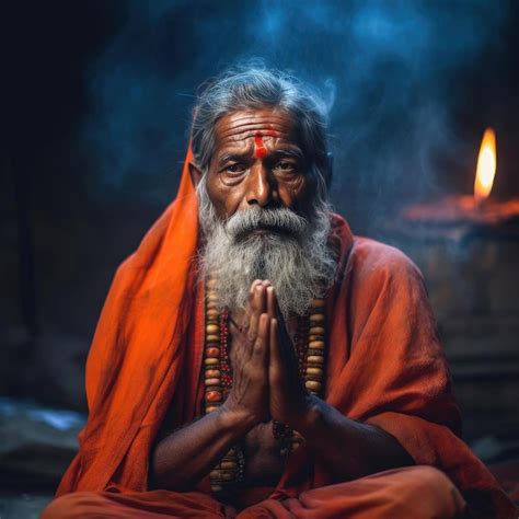 Premium Ai Image A Shot Of A Hindu Devotee Performing Sadhana