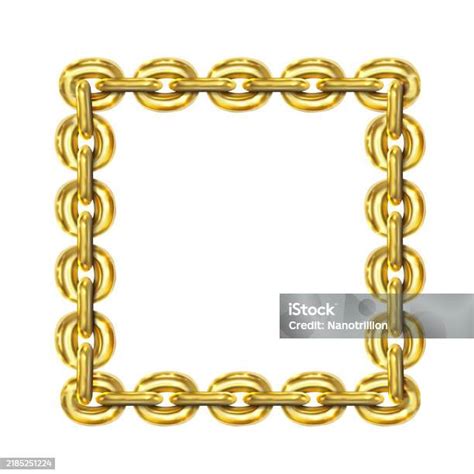 빈티지 스퀘어 프레임 골드 체인 절연 그림 거울 또는 사진을 위한 빈 복사 공간 빈티지 심플한 프레임 황금 스타일 장식 사각형 테두리 보석 데코 예술품 Png 0명에 대한