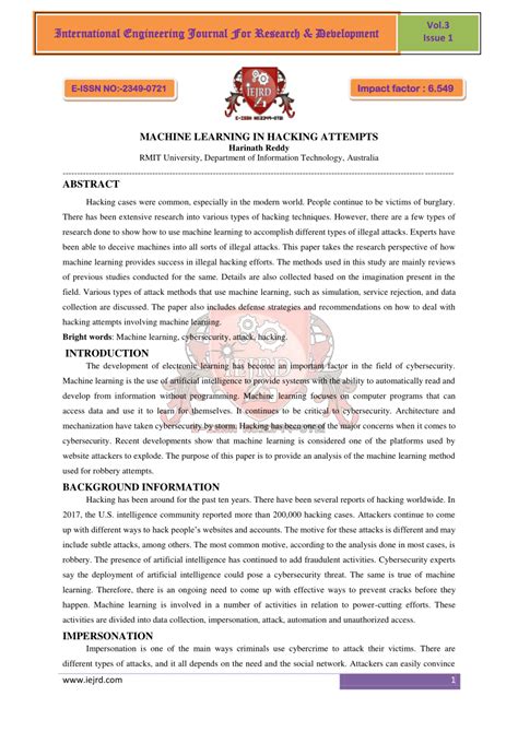 PDF MACHINE LEARNING IN HACKING ATTEMPTS