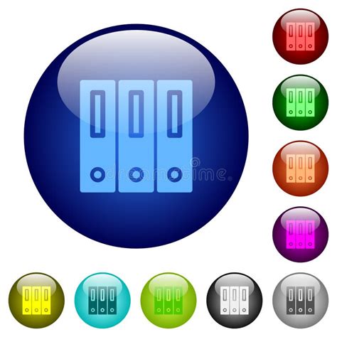 Binders Solid Color Glass Buttons Stock Vector Illustration Of Arranged Documents 246716553