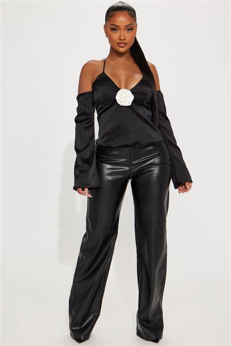 Soft Mood Satin Long Sleeve Cami Blackwhite Fashion Nova Shirts
