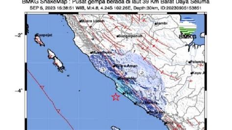 Terkini Gempa Bumi Magnitudo 4 8 Guncang Seluma Dirasakan Di Kota