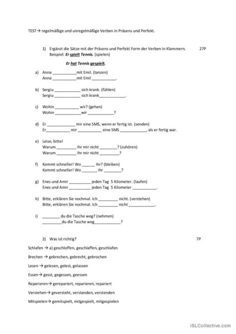 907 Perfekt Deutsch Daf Arbeitsblätter Pdf And Doc