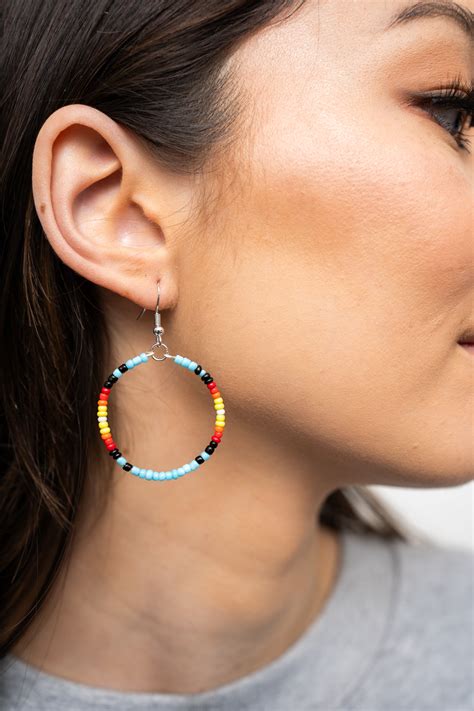 Native American Beaded Hoop Earrings Our Rescue Our Rescue Store