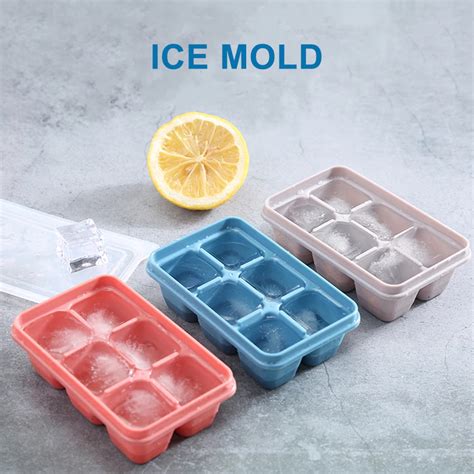Forma De Gelo Quadrada Silicone Tampa DIY Cubo Molde Formato