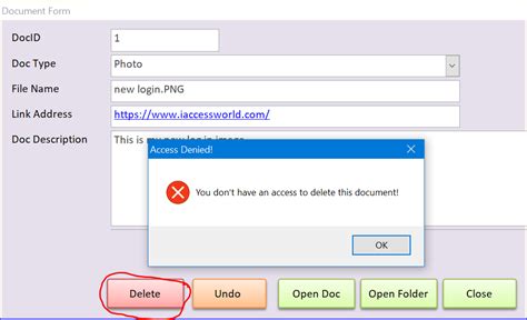 Not Allow To Delete IAccessWorld Com