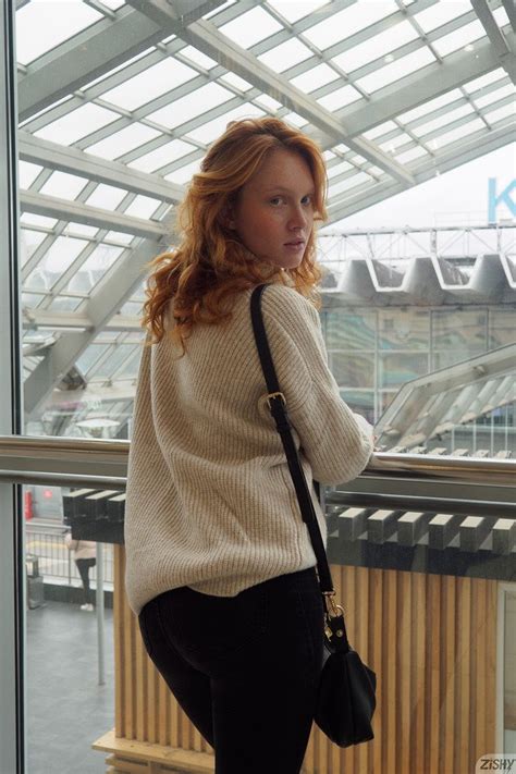 Ginger Model Arina Bik Tries On A New Outfit In The Dressing Room 8 Photos