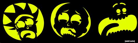 Come On Halloween Rick And Morty Pumpkin Stencil Pumpkin Stencil
