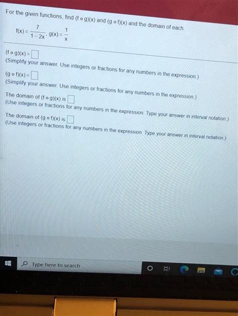 solved for the given functions find fog x and gof x