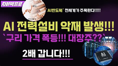 Ai반도체 악재발생 구리가격 폭등 전선관련주 삼성전자도 선택한 대장주는 대한전선 Youtube