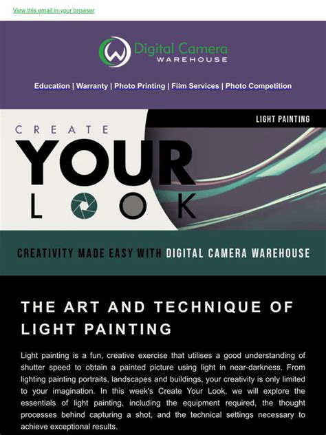 Digital Camera Warehouse Create Your Look Magical Light Painting