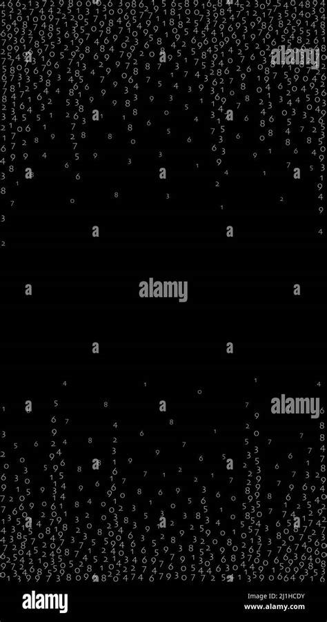 Falling Numbers Big Data Concept Binary White Flying Digits Fancy