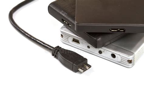 External Hard Drive With Usb Cable Stock Photo Image Of Industry Data