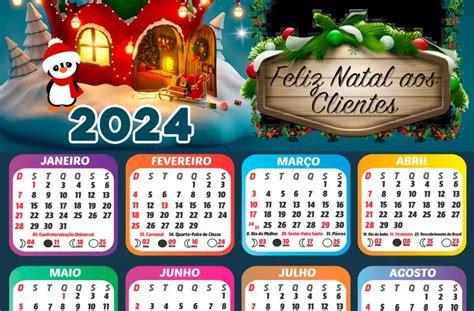 Moldura Calendário 2024 Para Clientes Feliz Natal Png Imagem Legal