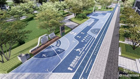 现代住宅小区运动健身区su模型下载【id1145377959】知末su模型网