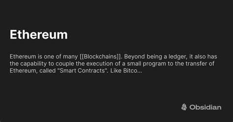 Ethereum Obsidian Publish