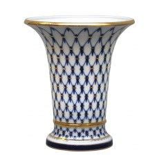 Ваза для цветов "Ампирная" Кобальтовая сетка | Glassware, Porcelain ...