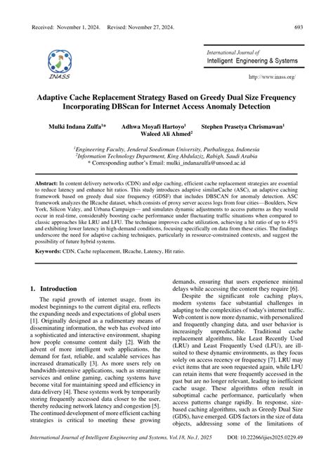 PDF Adaptive Cache Replacement Strategy Based On Greedy Dual Size Frequency Incorporating