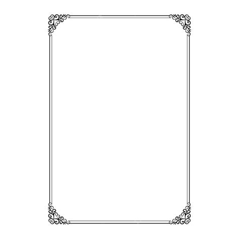 Rectangle Border Ornate Corner Line Black Rectangle Border Borders