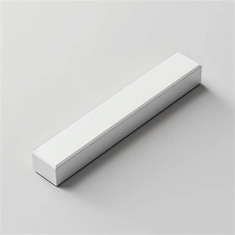 Minimalistic Long White Rectangular Box On A Light Gray Background