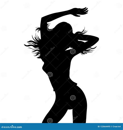 Dancing Girl Party Girl Silhouette Stock Vector Illustration Of
