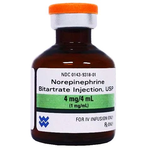 Norepinephrine Bitartrate Injection Uses Dosages — Mountainside