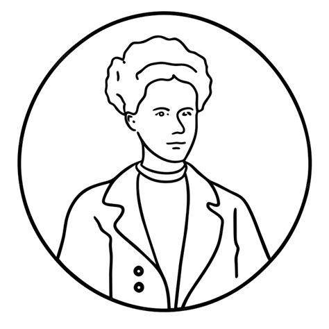 Marie Curie Facingin Forward Vector Illustration Line Art Premium Ai