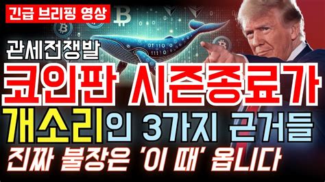 🔥 중요 관세전쟁발 코인판 시즌종료가 헛소리인 진짜 이유 진짜 불장은 이 때 시작됩니다 도지코인 리플코인
