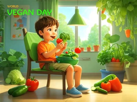 Premium Psd World Vegan Day Concept