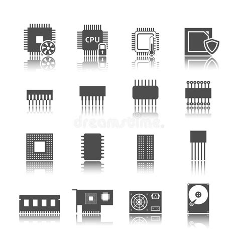 Vector Electronic Components Icons Set Stock Vector Illustration Of Icon Capacitor 35997701