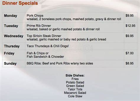 Menu At Yella Beak Saloon Pub And Bar Enumclaw
