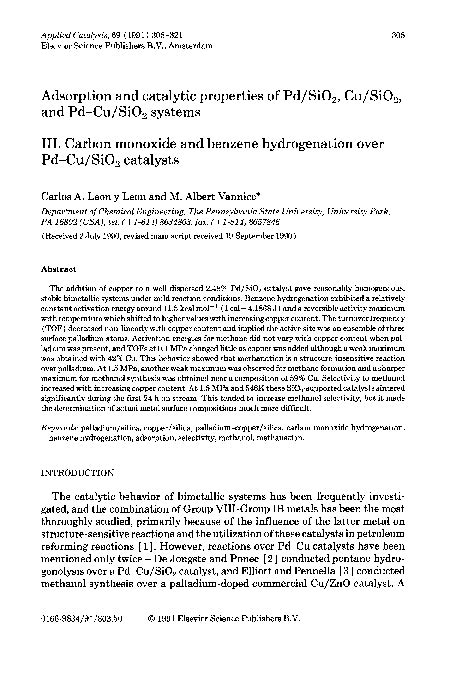 pdf adsorption and catalytic properties of pd sio2 cu sio2 and pd