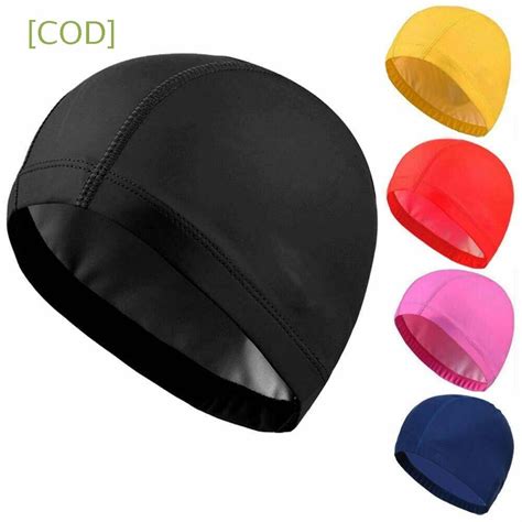 Cod หมวกว่ายน้ํา ผู้ชาย และผู้หญิง ยืดหยุ่น ขนาดใหญ่ กันน้ํา ผ้า Pu หมวกดําน้ํา Boloni Th
