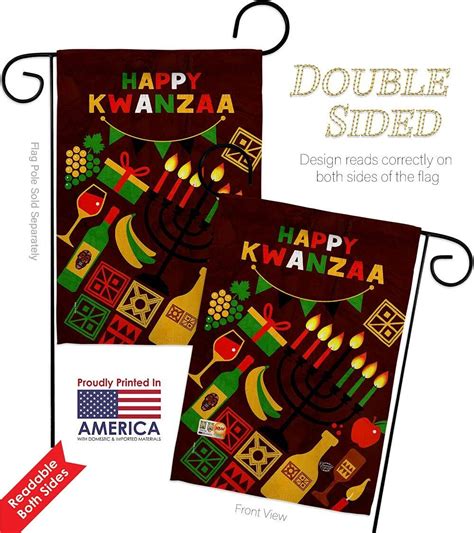 Kwanzaa Mazao Garden Flag Pack Black History Kinara Candles Celebrates