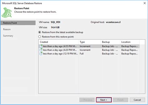 Restauración Una Base De Datos Microsoft Sql Server 2016 Con Veeam