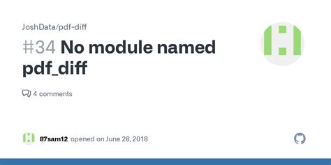 No Module Named Pdfdiff · Issue 34 · Joshdatapdf Diff · Github