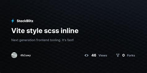 Vite Style Scss Inline Stackblitz