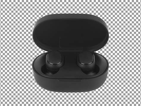 Fones De Ouvido Em Estojo Preto Com Fundo Transparente PSD Premium