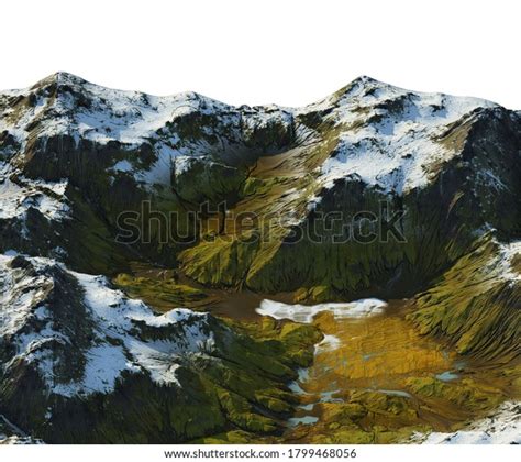 D Rendering Mountain Range Alpine Style Stock Illustration Shutterstock