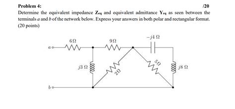 Solved Problem Determine The Equivalent Impedance Zeq Chegg