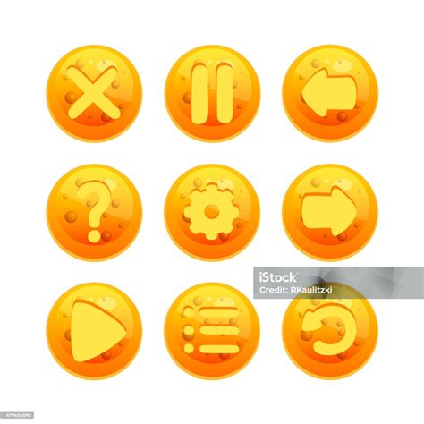 Tombol Menu Vektor Untuk Desain Web Atau Game Ilustrasi Stok Unduh