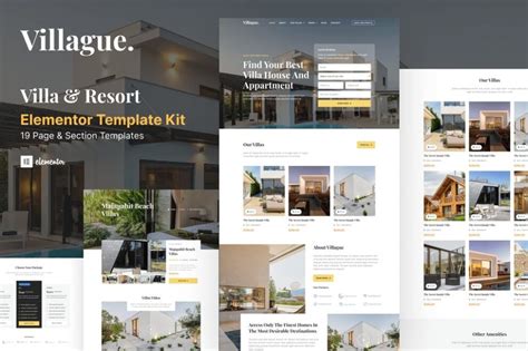 Villague Private Villa Resort Elementor Template Kit Makaz
