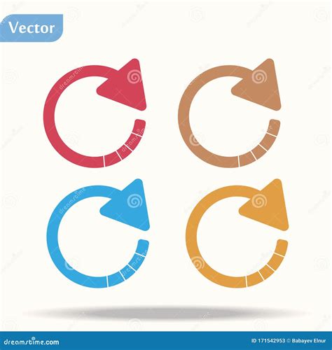 4 Arrow Sign Rotation Reset Reload Refresh Pictogram Set 01 Simple