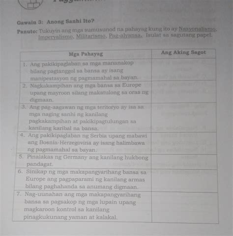 Solved Gawain 3 Anong Sanhi Ito Panuto Tukuyin Ang Mga Sumusunod Na