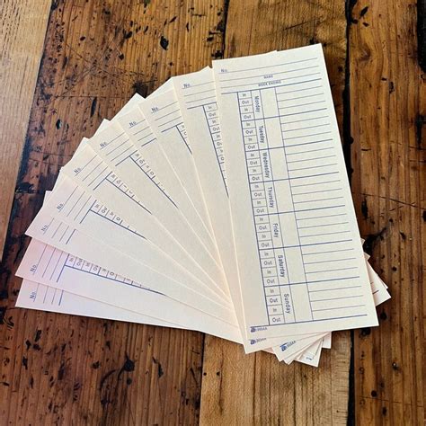 Lot Of 10 Vintage Time Punch Cards Antique Time Cards Old Work Time