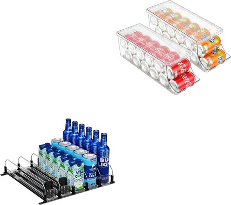 Puricon 2 Pack Soda Can Organizer Dispenser For Refrigerator Bundle With Drink