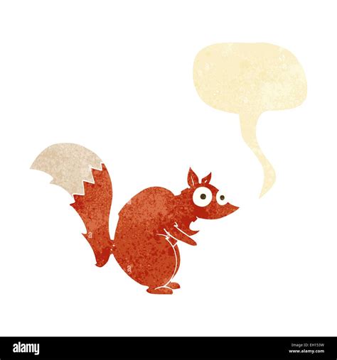 Funny Startled Squirrel Cartoon With Speech Bubble Stock Vector Image