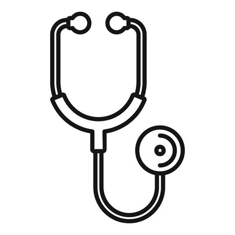 clínica médico estetoscopio icono contorno vector diagnóstico general