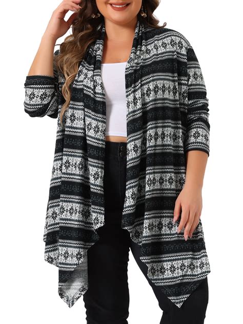 Agnes Orinda Womens Plus Size Front Open Cardigan Lightweight Boho