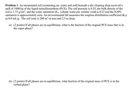 Solved Problem An Unsaturated Soil Containing Air Water Chegg